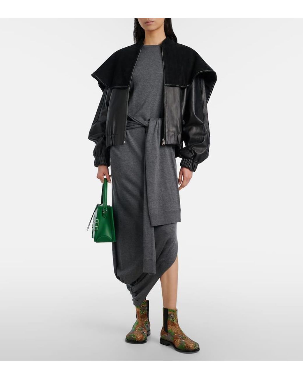 JW Anderson Camouflage Embellished Suede Chelsea Boots in Green | Lyst