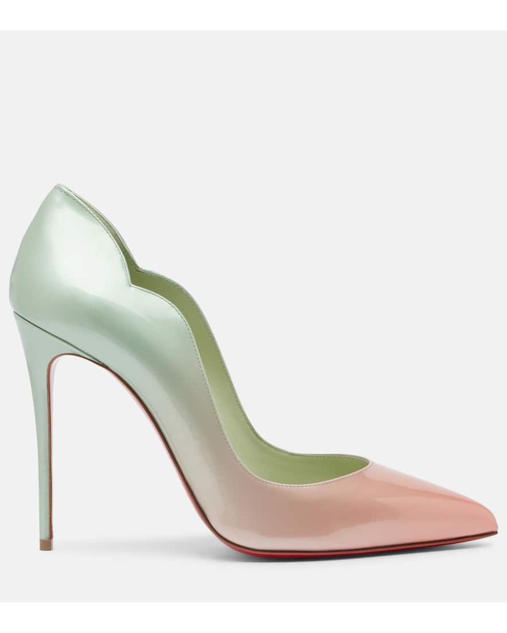 Christian Louboutin Hot Chick 100 Ombre Patent Leather Pumps in Green ...