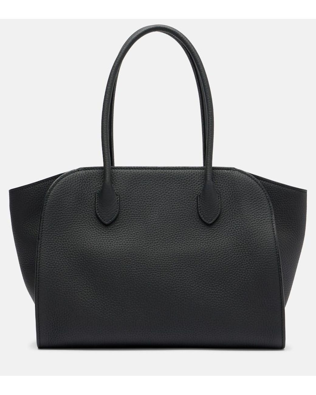 The Row Marlo 12 Leather Tote Bag in Black | Lyst