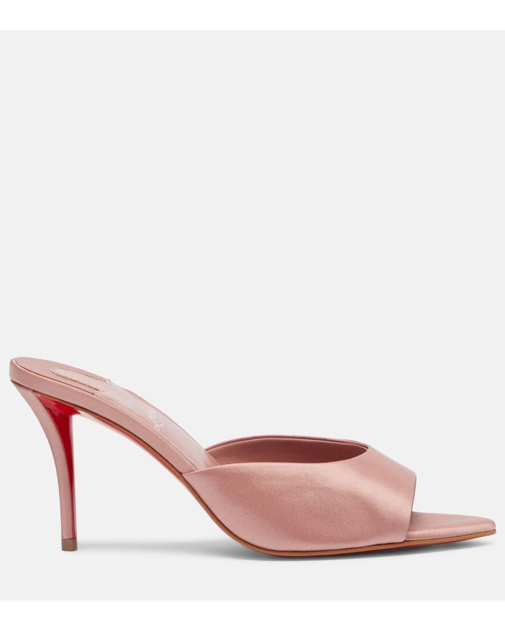 Christian Louboutin Miss Z 80 Crepe Satin Mules in Pink | Lyst