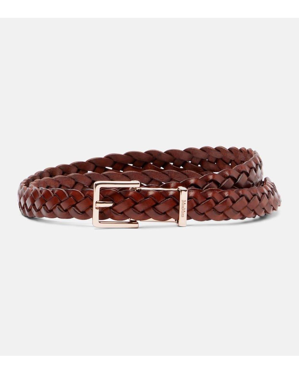 Max Mara Vetta Leather Belt in Brown | Lyst UK