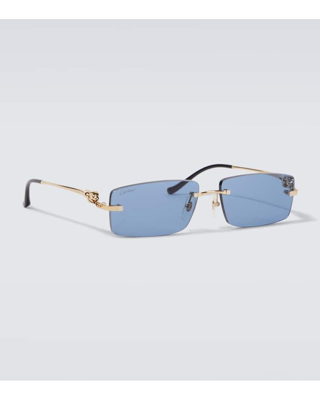 Cartier Panthere De Cartier Rectangular Sunglasses in Blue for Men ...