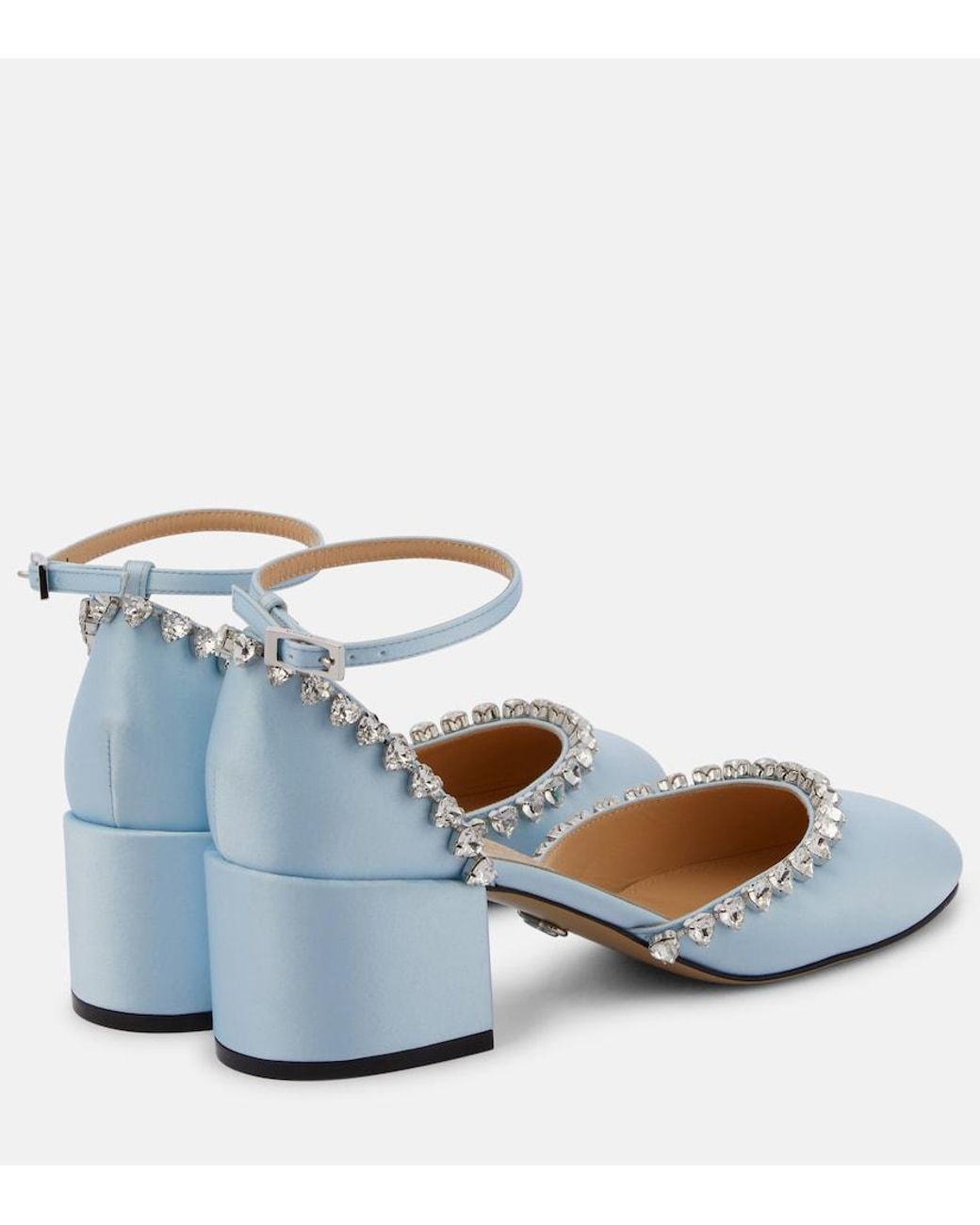 Mach & Mach Audrey 55 Embellished Satin Pumps in Blue | Lyst