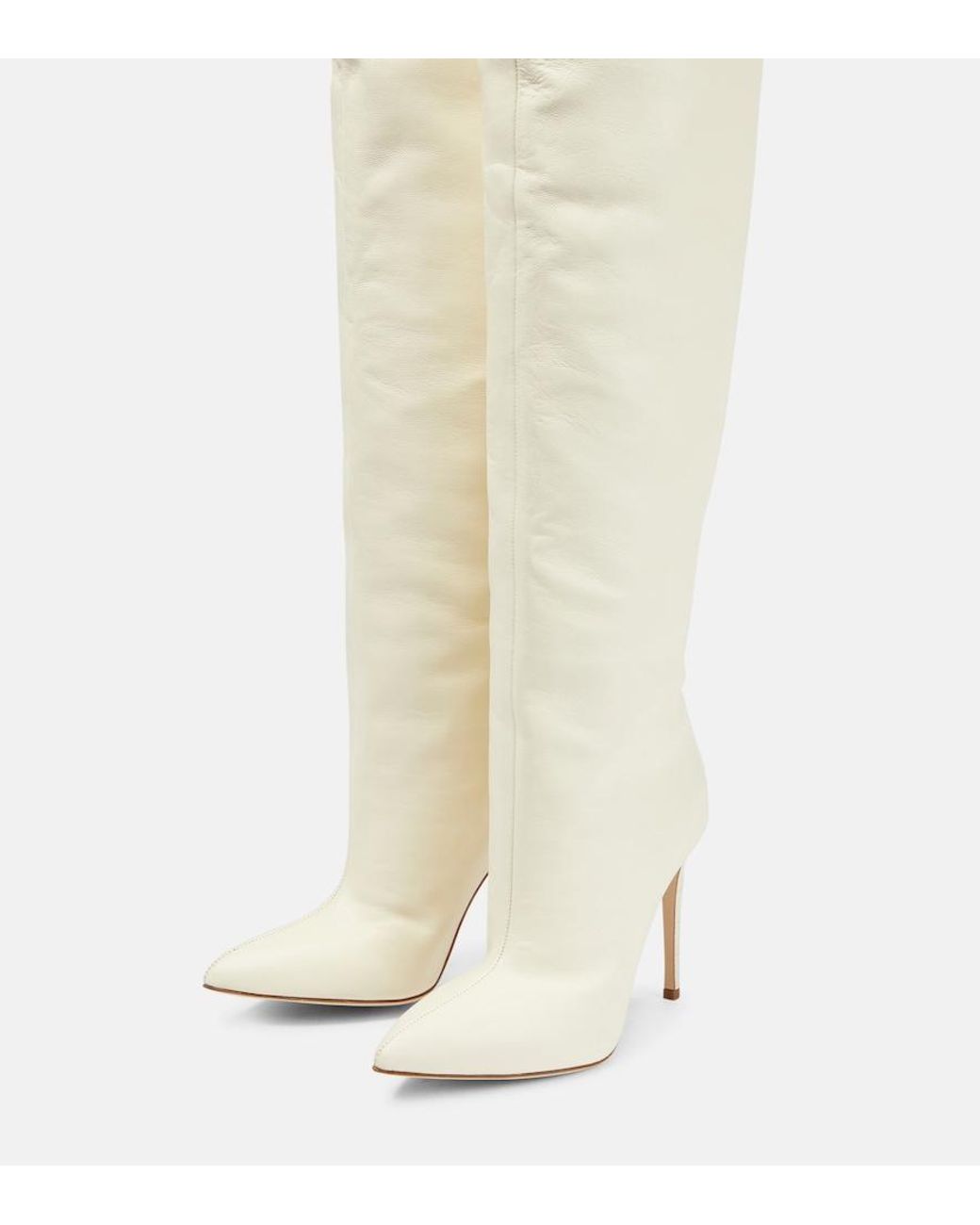 Paris Texas Leather Over-the-knee Boots in White | Lyst