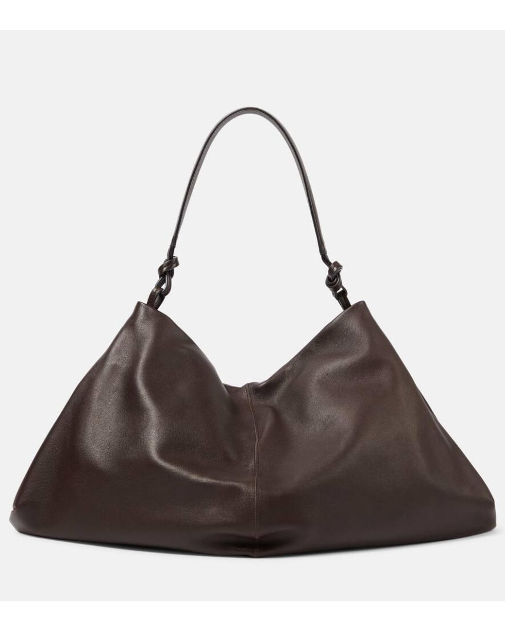 The Row Samia Leather Shoulder Bag in Brown | Lyst