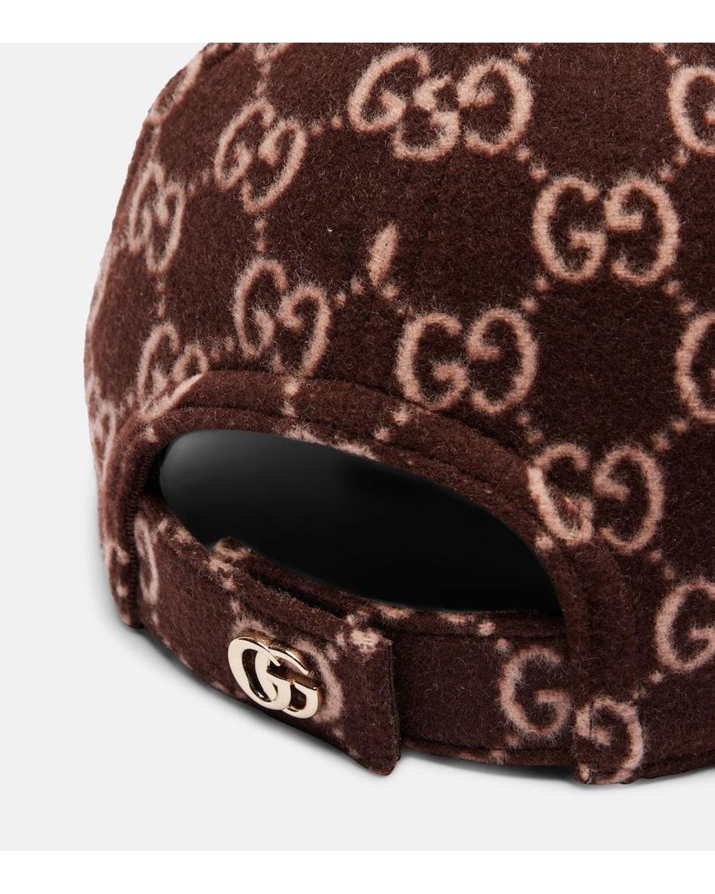Gucci Gg Canvas Wool Baseball Cap in Brown | Lyst