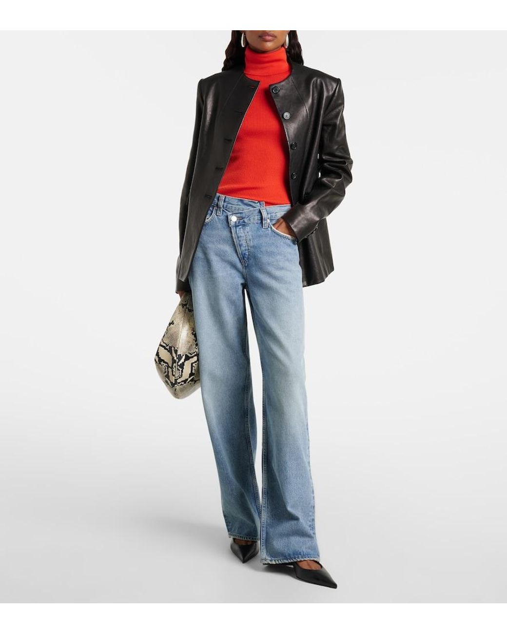 Agolde Arc Criss Cross Wide-Leg Jeans in Blue | Lyst