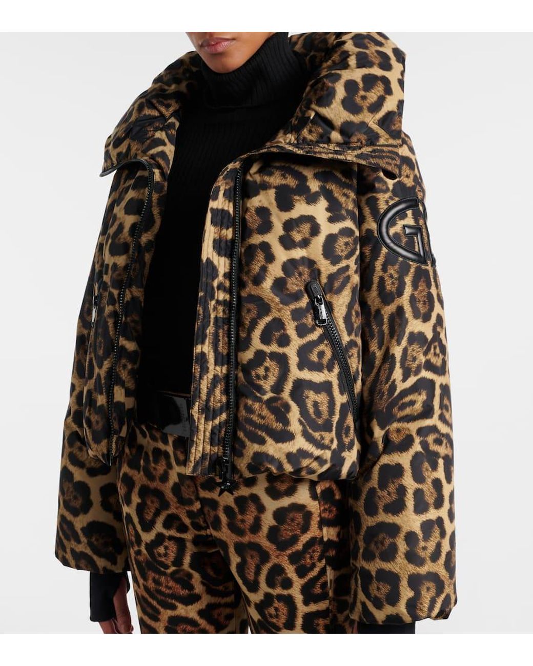 Goldbergh Pantera Leopard-Print Down Ski Jacket in Black | Lyst UK