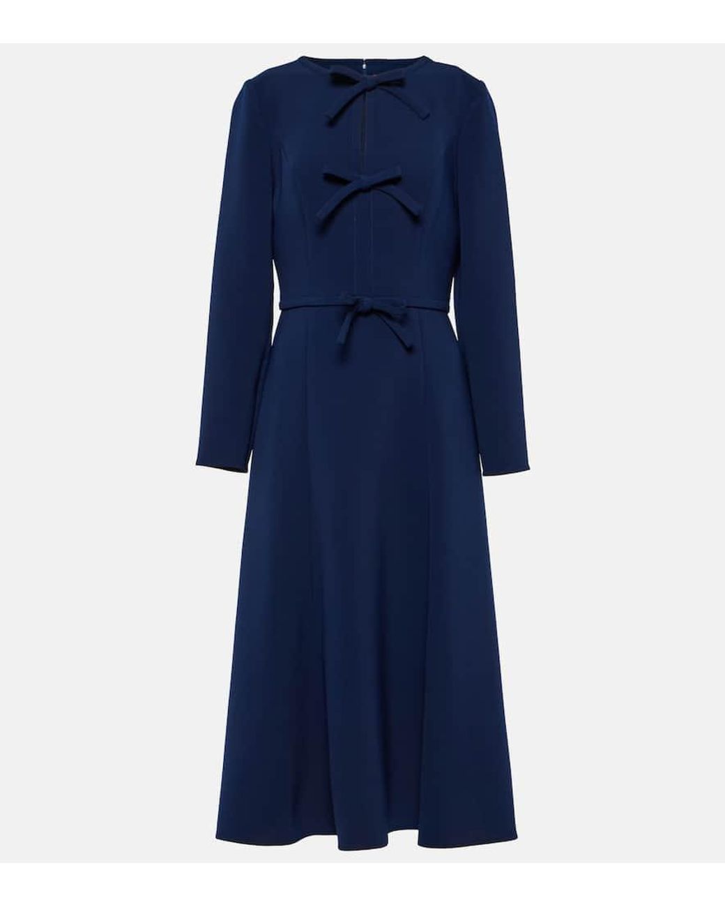 Carolina Herrera Bow-Detail Midi Dress in Blue | Lyst Carolina Herrera Bow-Detail Midi Dress in Blue | Lyst