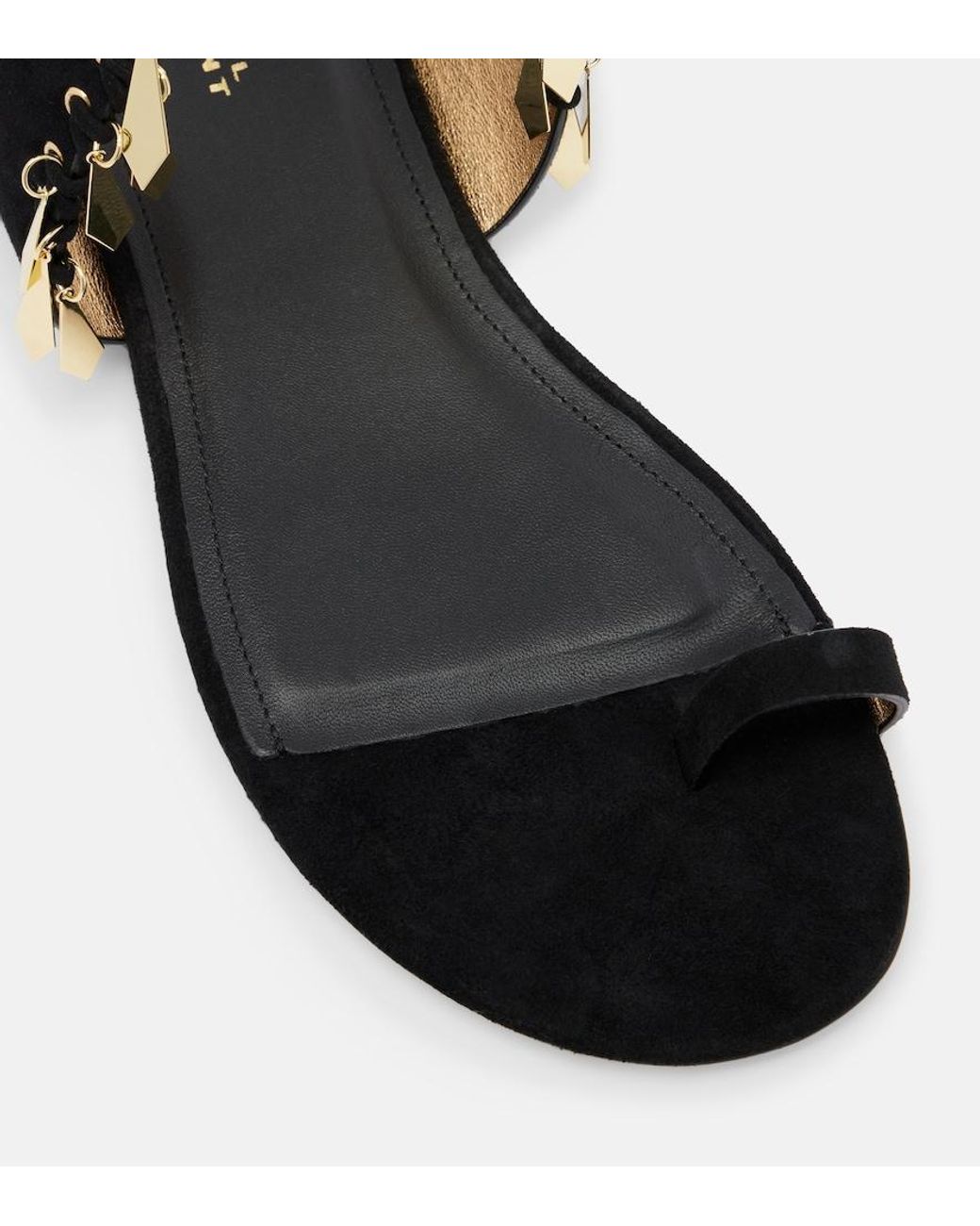 Isabel Marant Dreena Embellished Suede Sandals in Black | Lyst