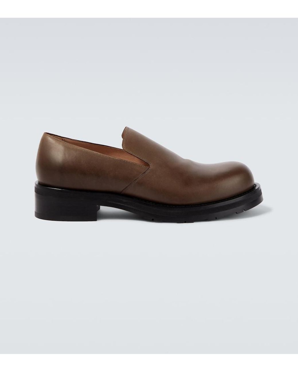 The Row Leather Slip-On Shoes in Brown for Men | Lyst