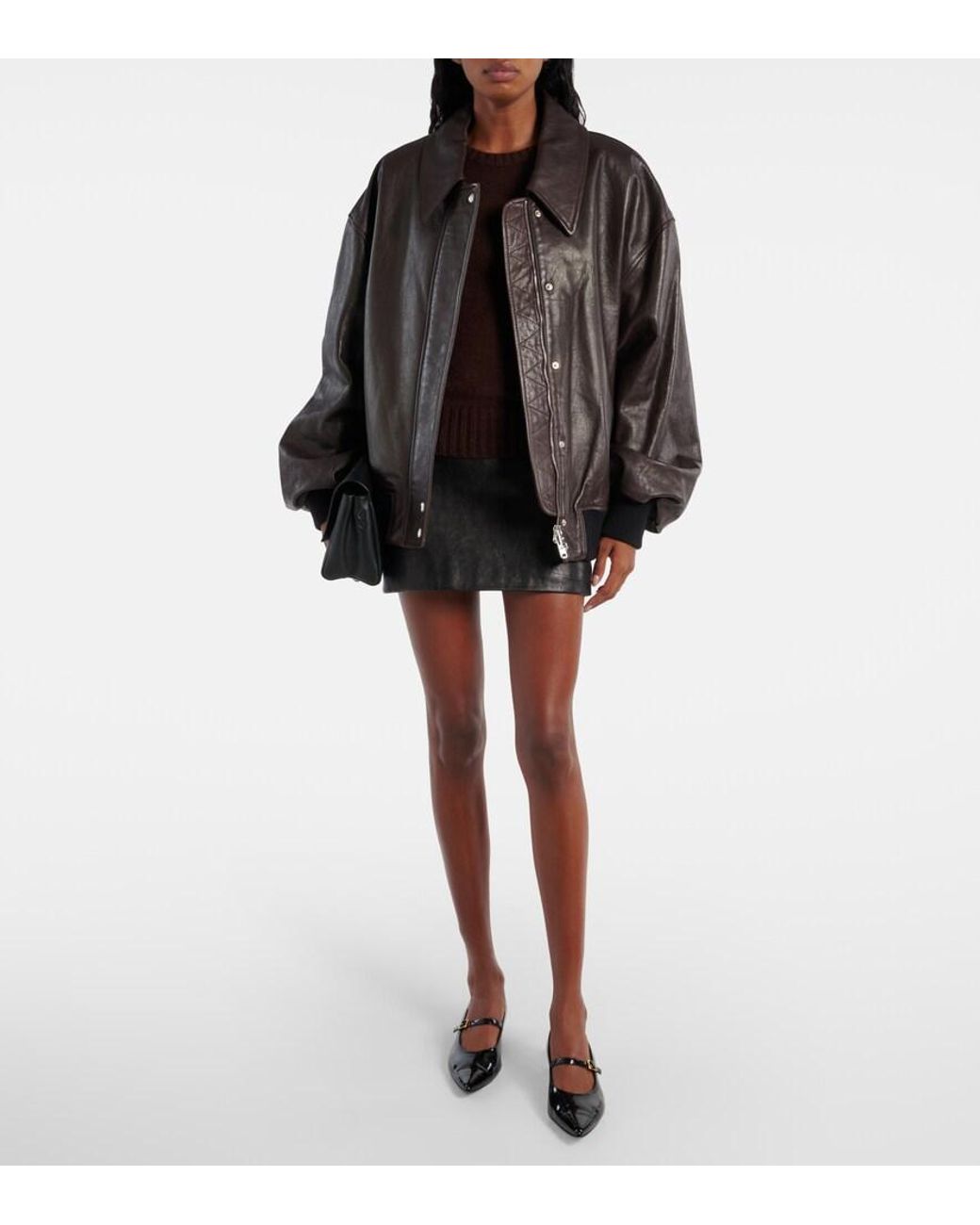 KHAITE Shelman Leather Blouson in Black | Lyst