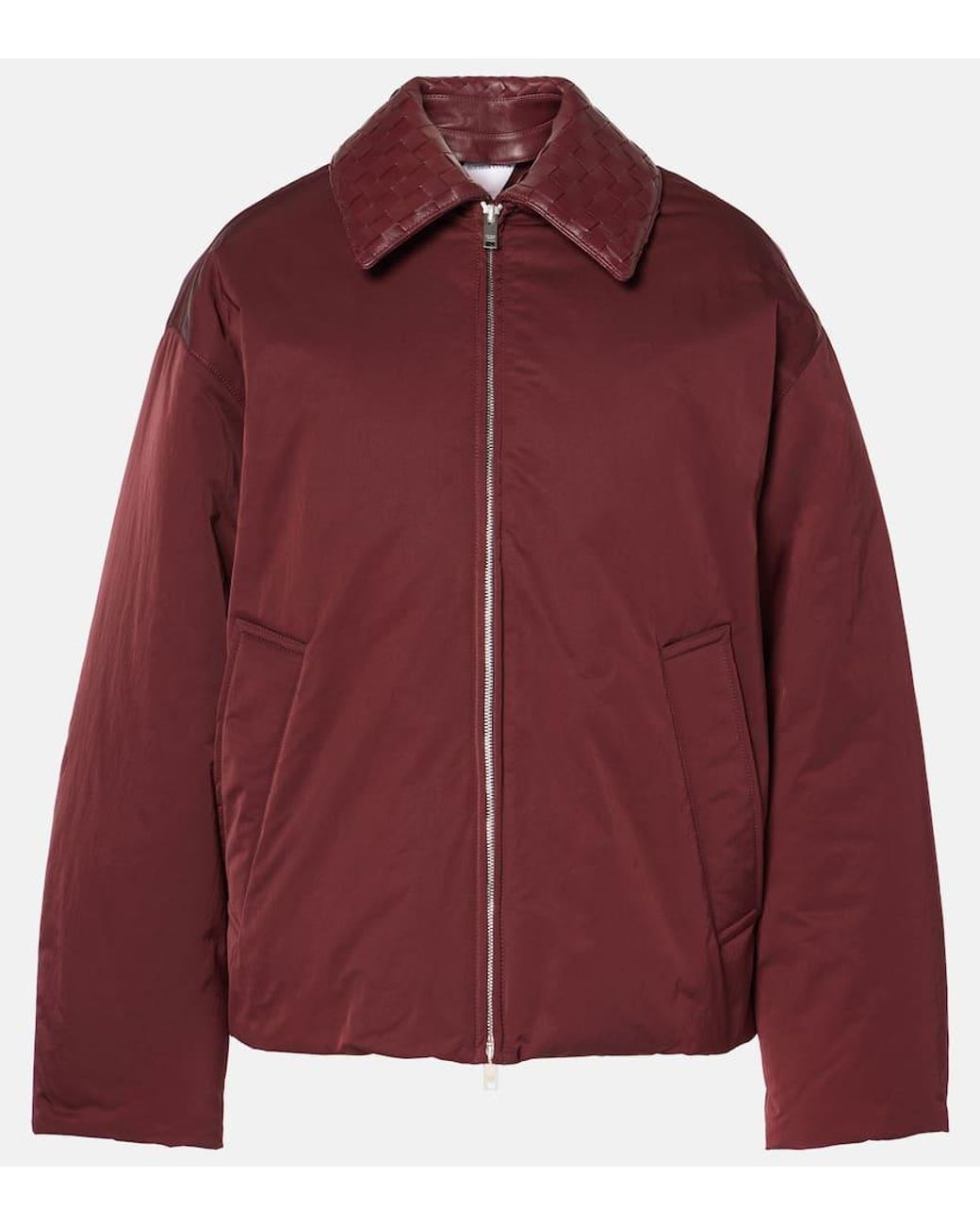 Bottega Veneta Leather-trimmed Technical Jacket in Red | Lyst