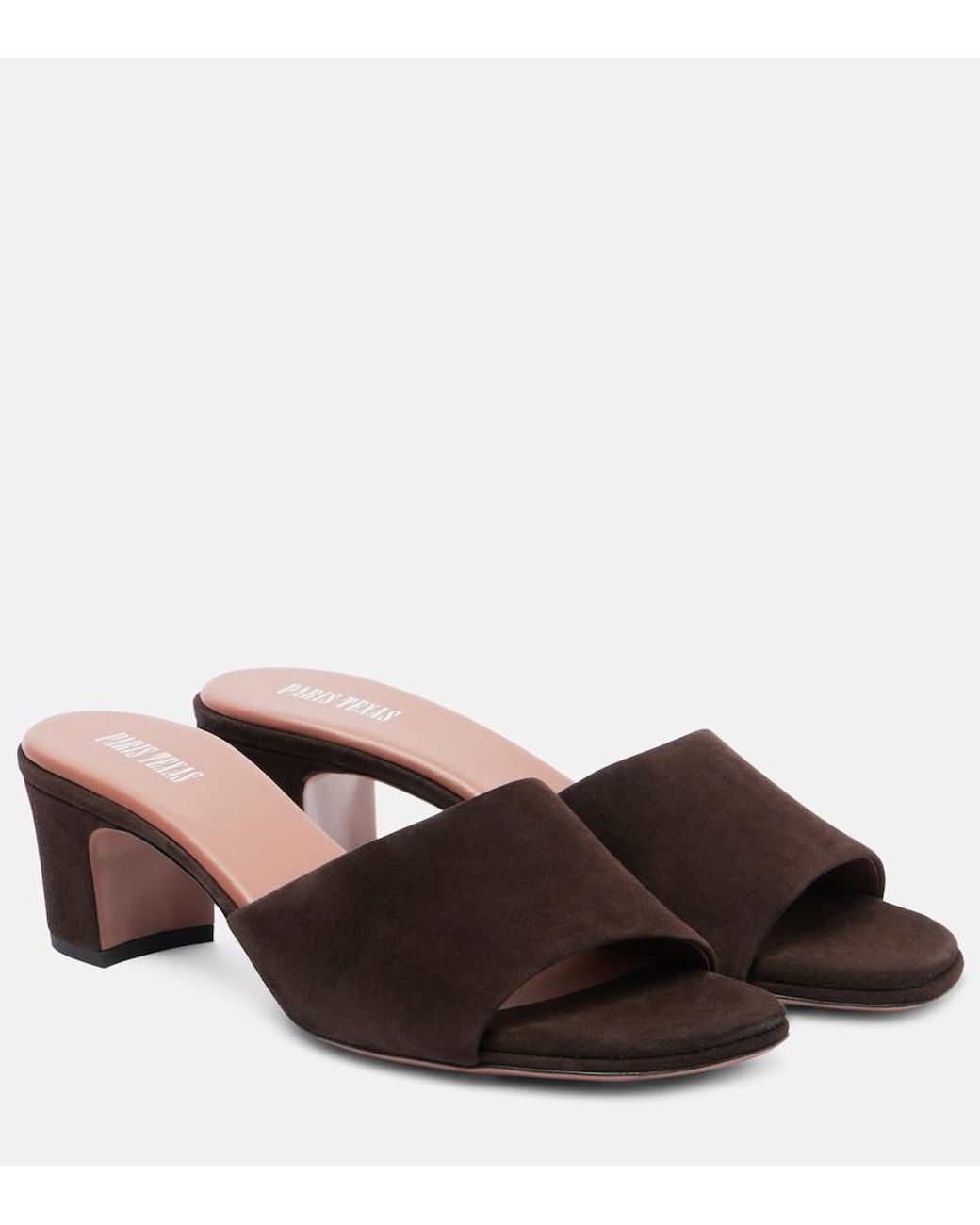 Paris Texas Ava Suede Mules in Brown | Lyst UK