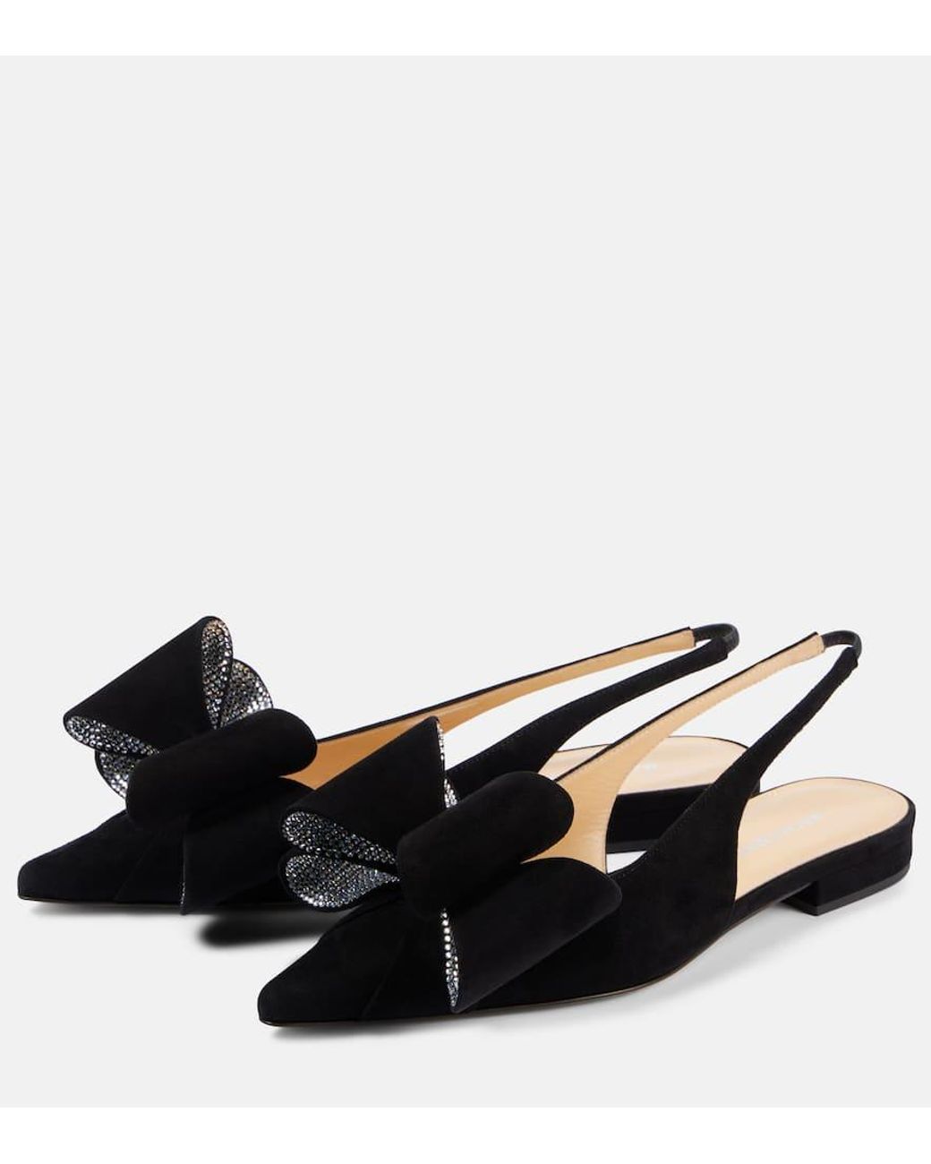 Mach & Mach Le Cadeau Suede Ballet Flats in Black | Lyst