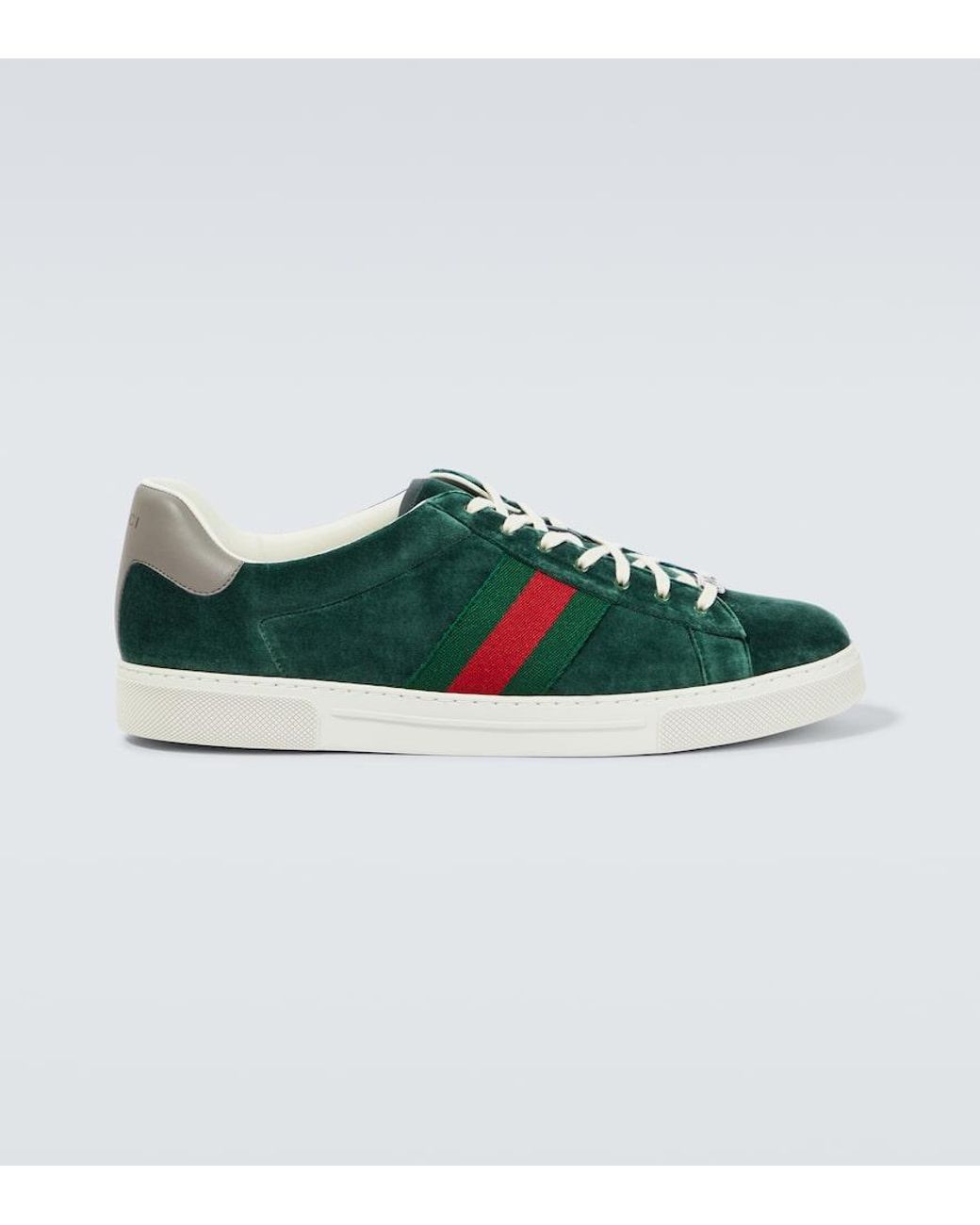 Gucci Ace Sneaker With Web in Green for Men | Lyst