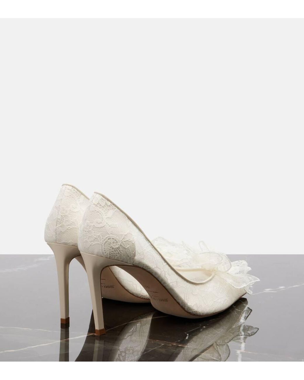 Jimmy Choo Mimmi Lace Pumps in White | Lyst UK