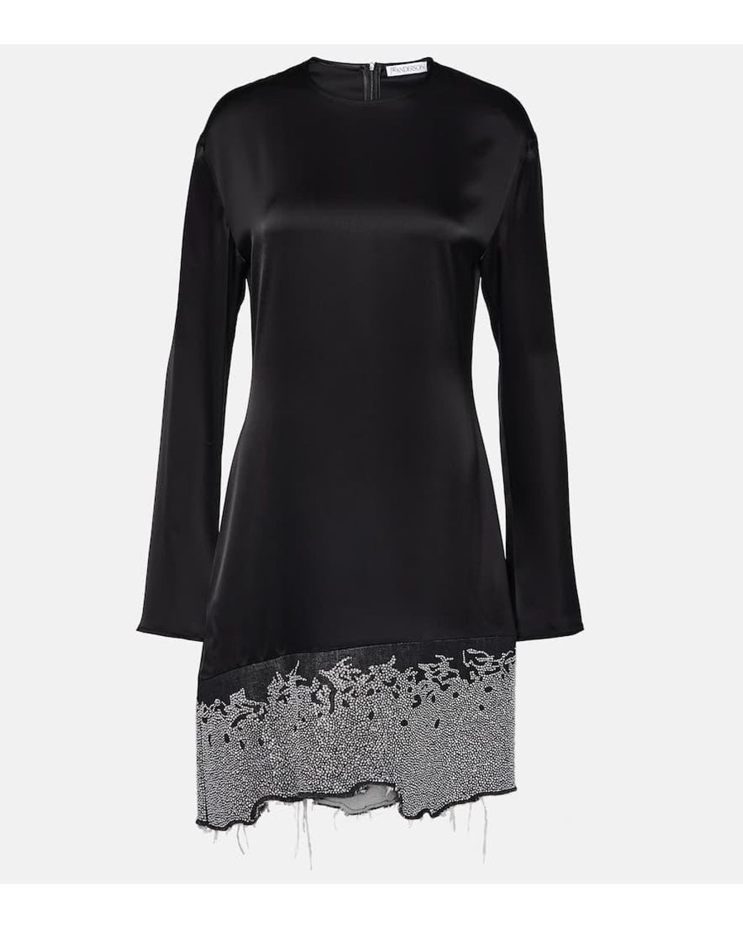 JW Anderson Deconstructed Satin Minidress in Black | Lyst UK