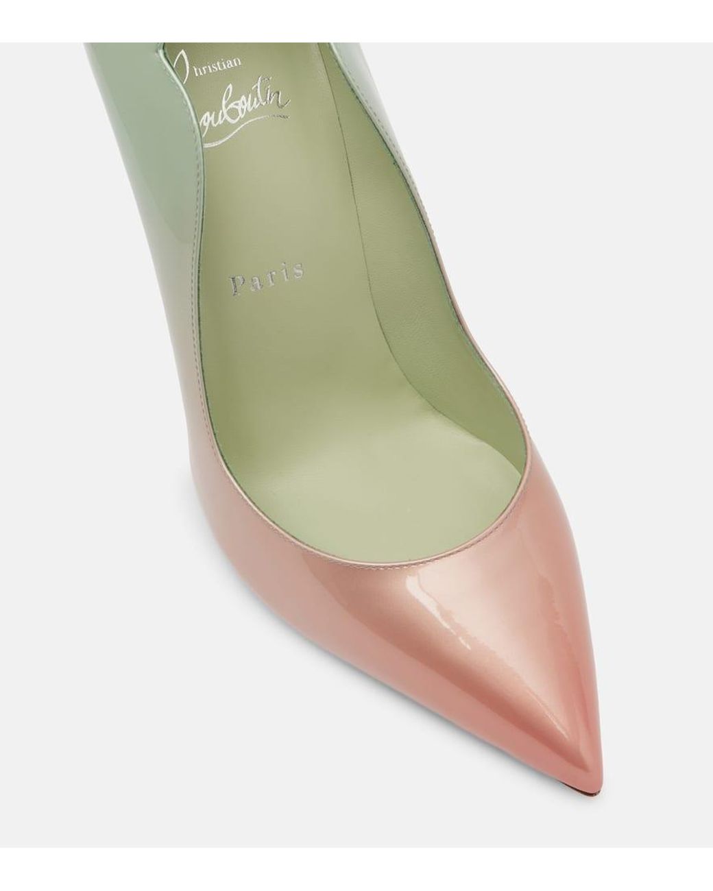 Christian Louboutin Hot Chick 100 Ombre Patent Leather Pumps in Green ...
