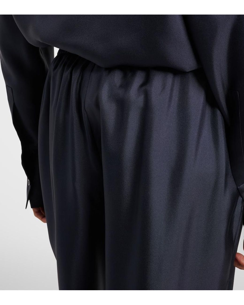 Rohe Silk Straight Pants in Blue | Lyst