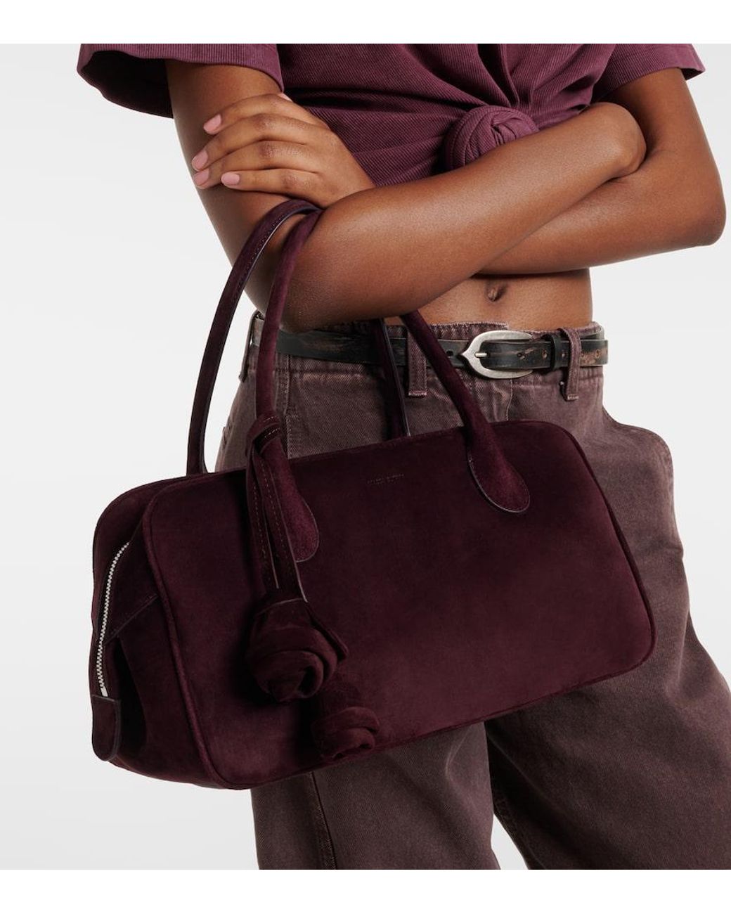 Magda Butrym Brigitte Large Suede Shoulder Bag in Purple | Lyst