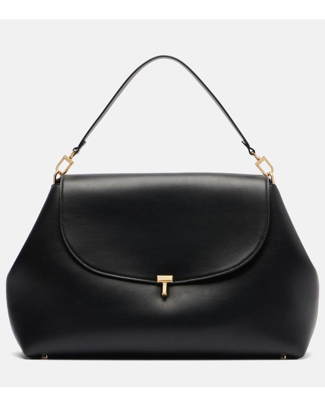 TOTEME T-Lock Medium Leather Tote Bag in Black | Lyst