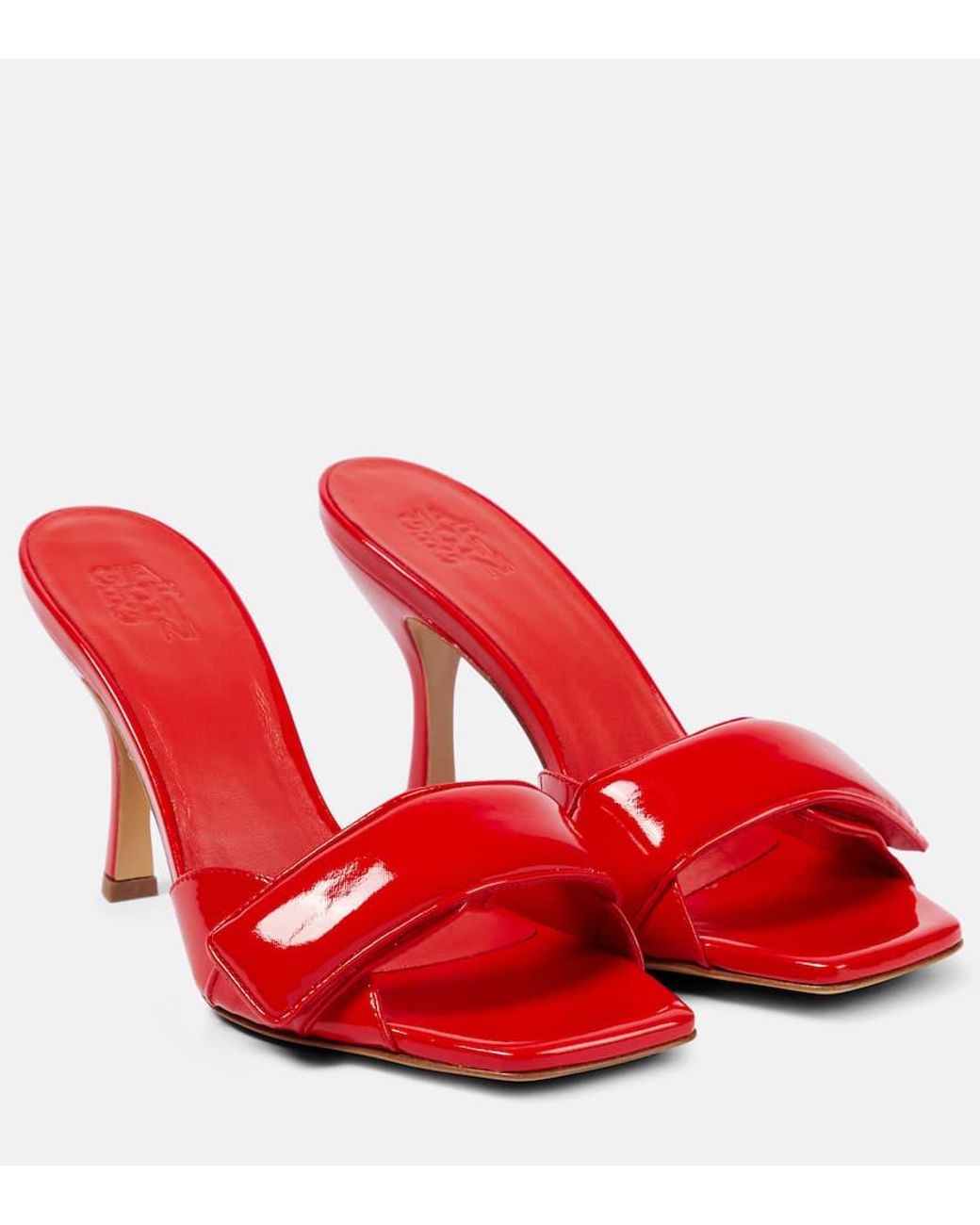 Gia Borghini Alodie Patent Leather Mules in Red | Lyst