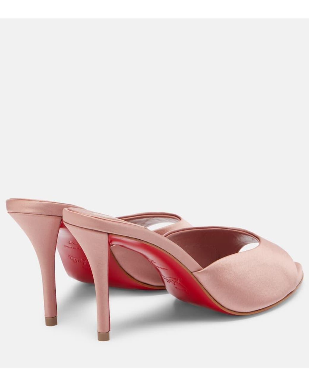 Christian Louboutin Miss Z 80 Crepe Satin Mules in Pink | Lyst