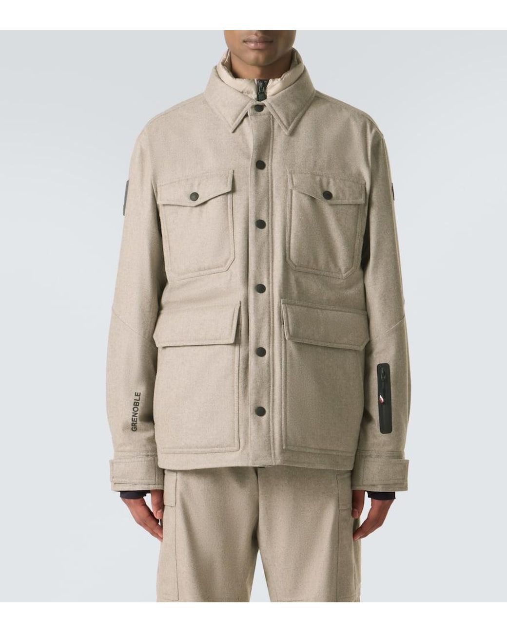 Moncler Antuco Virgin Wool Down Ski Jacket in Natural for Men | Lyst
