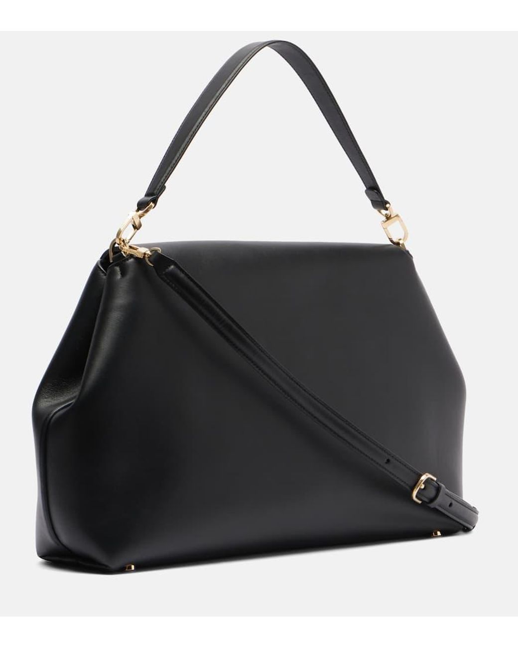 TOTEME T-Lock Medium Leather Tote Bag in Black | Lyst