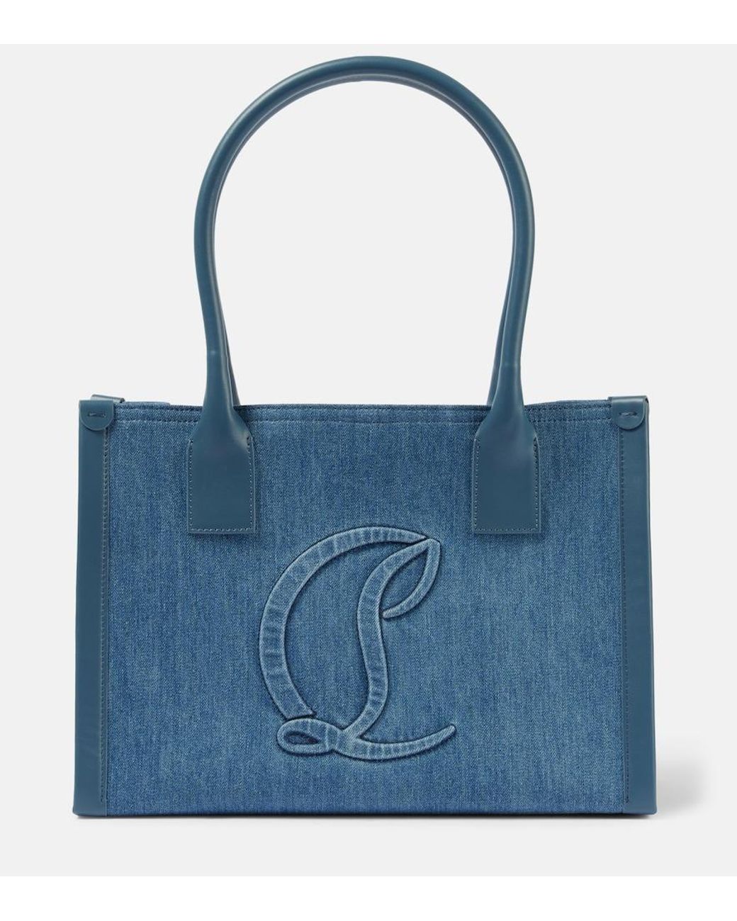 Christian Louboutin By My Side E/W Large Denim Tote Bag in Blue | Lyst