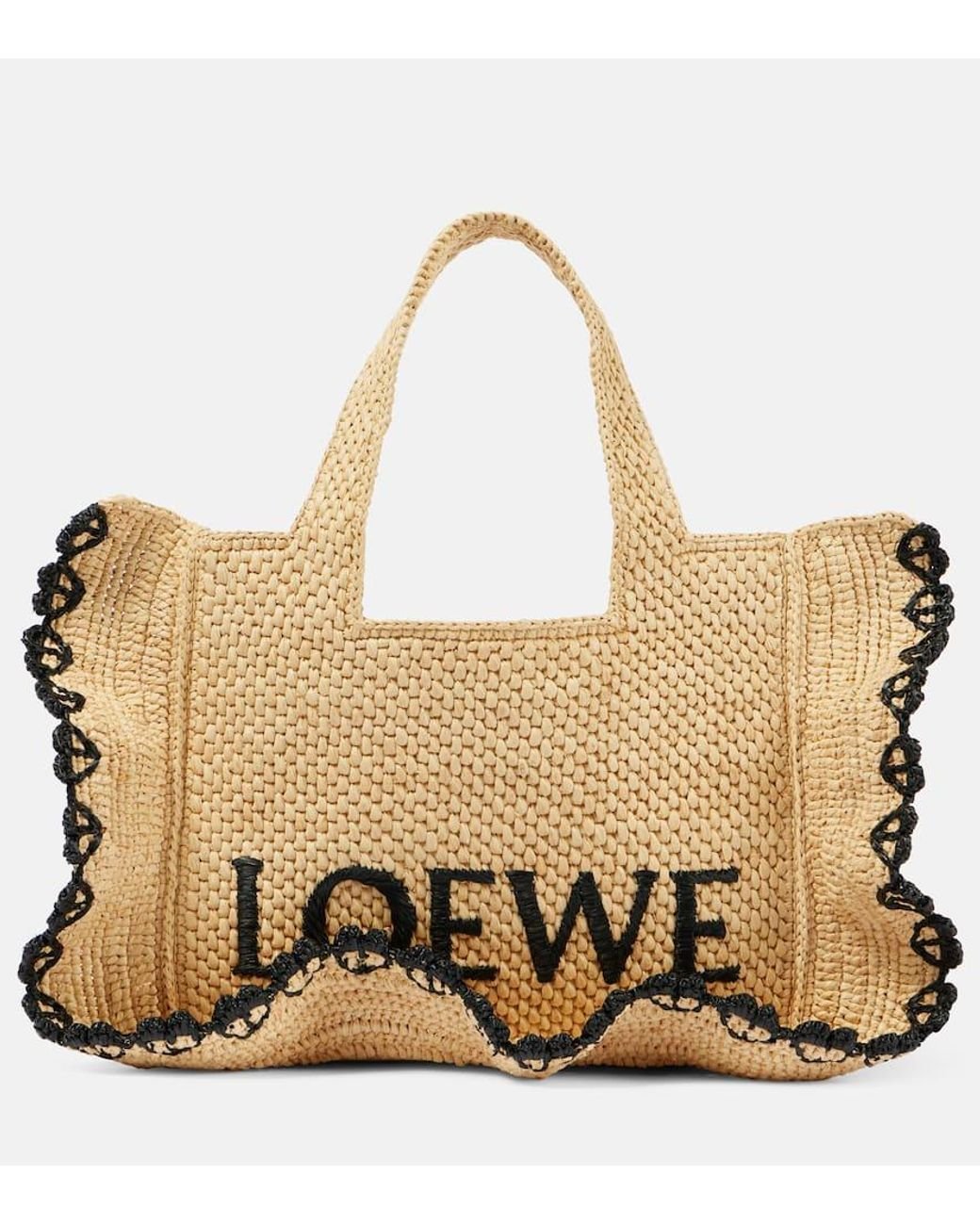 Loewe Paula's Ibiza Font Small Raffia Tote Bag in Natural | Lyst
