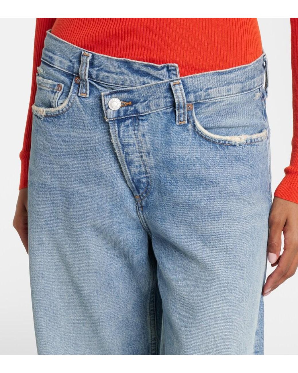 Agolde Arc Criss Cross Wide-Leg Jeans in Blue | Lyst