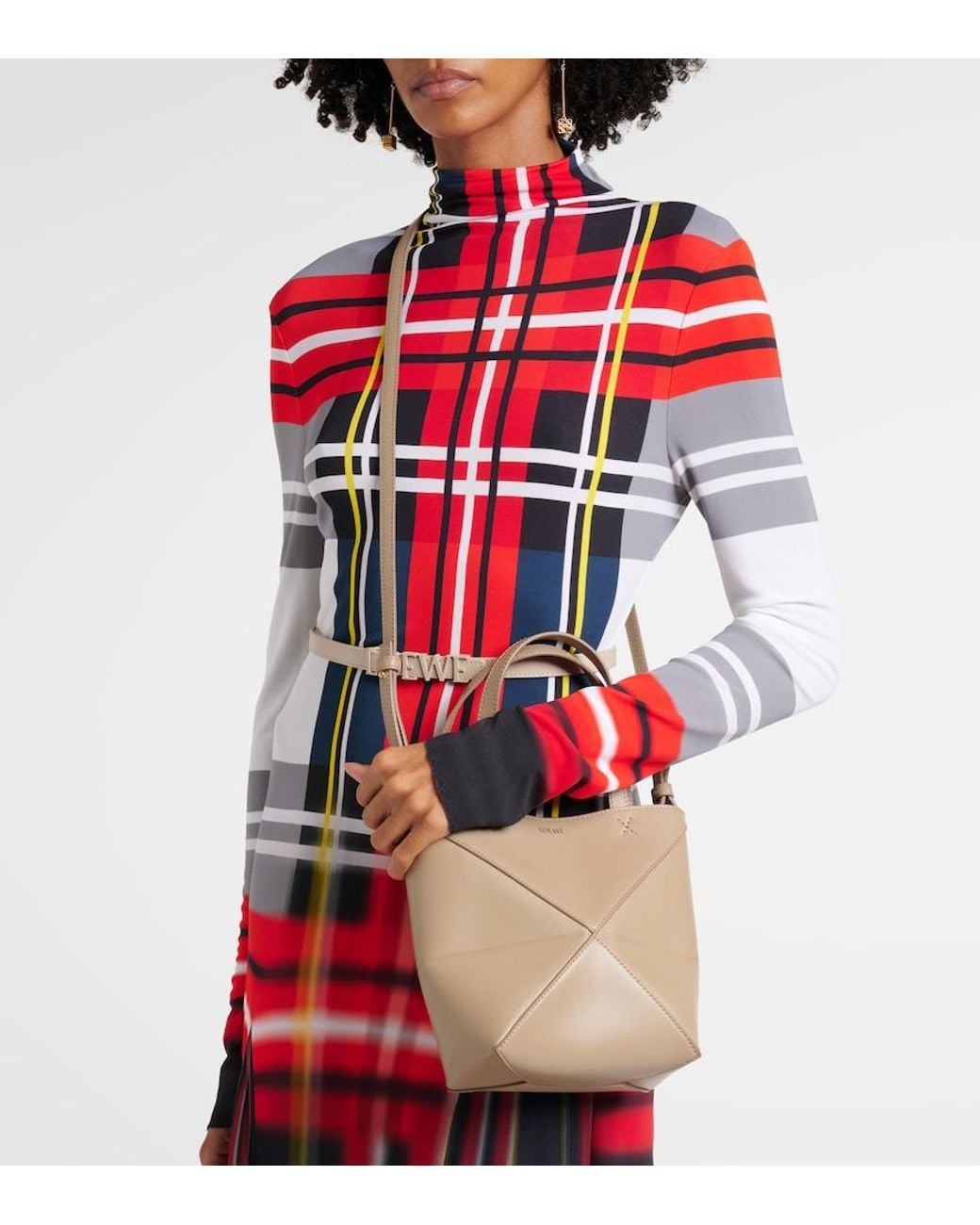 Loewe Puzzle Fold Mini Leather Tote Bag in Natural | Lyst