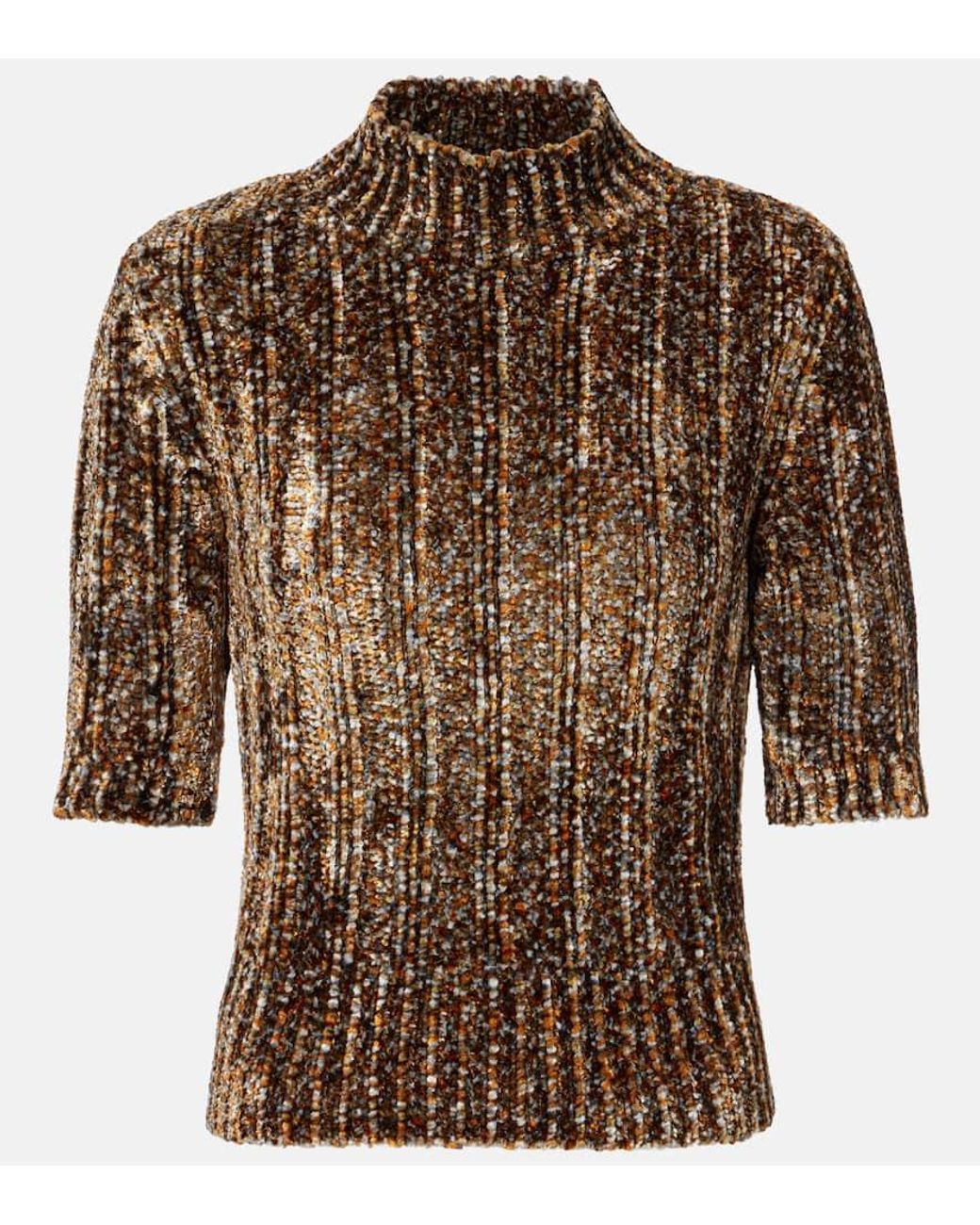 Dries Van Noten Terri Short-Sleeve Sweater in Brown | Lyst UK