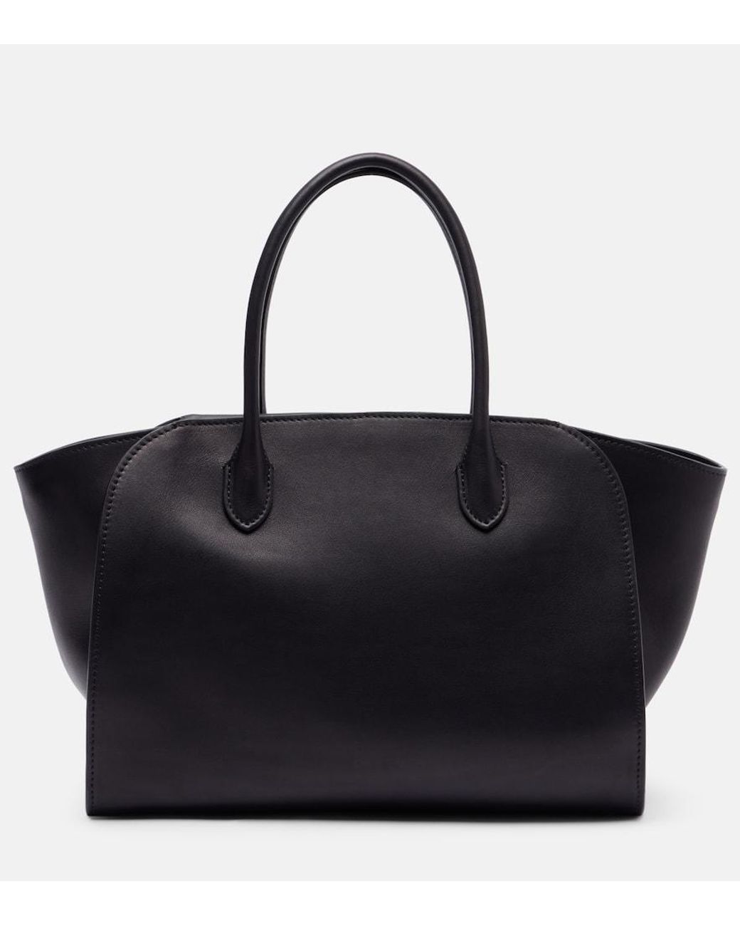 The Row Marlo 12 Leather Tote Bag in Black | Lyst