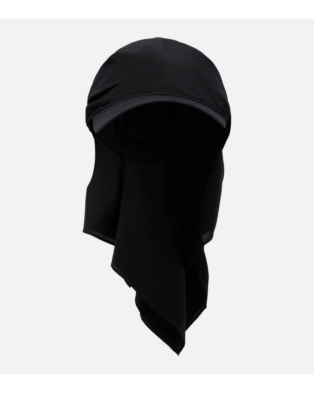 Totême Scarf-detail Cotton And Silk Baseball Cap in Black | Lyst
