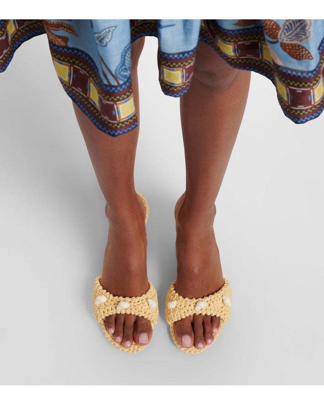 Mach & Mach Embellished Crochet Mules in Metallic | Lyst