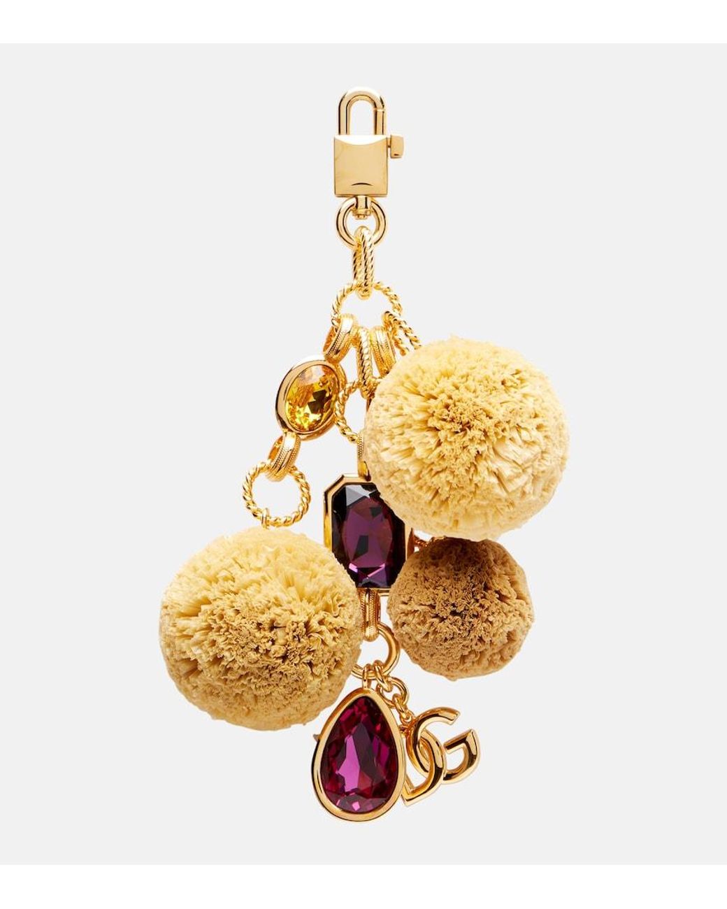 Dolce & Gabbana Dg Embellished Keychain in Metallic | Lyst