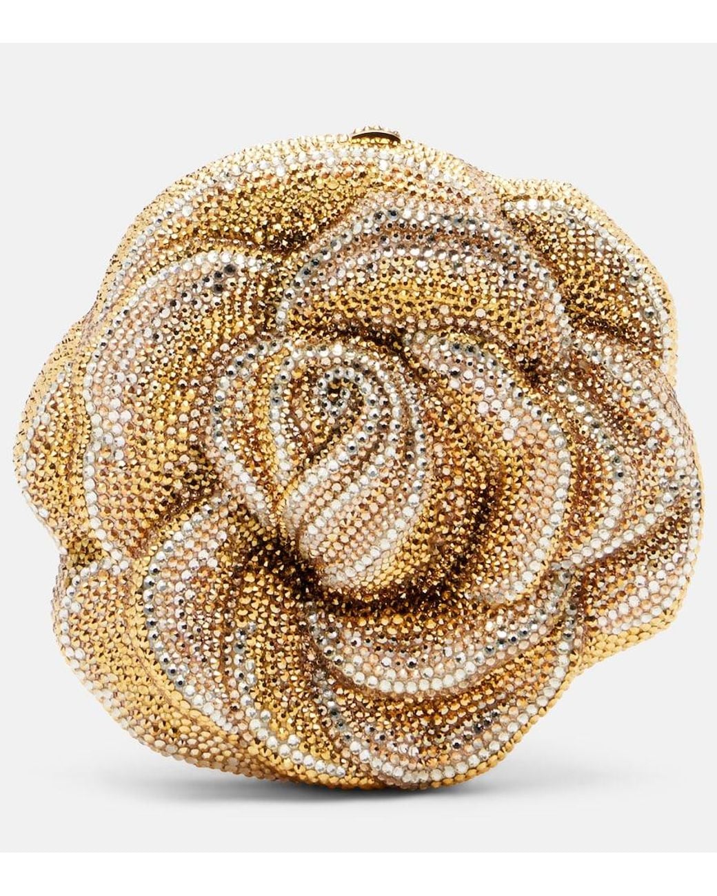 Judith Leiber Golden Rose Crystal-Embellished Clutch in Metallic | Lyst