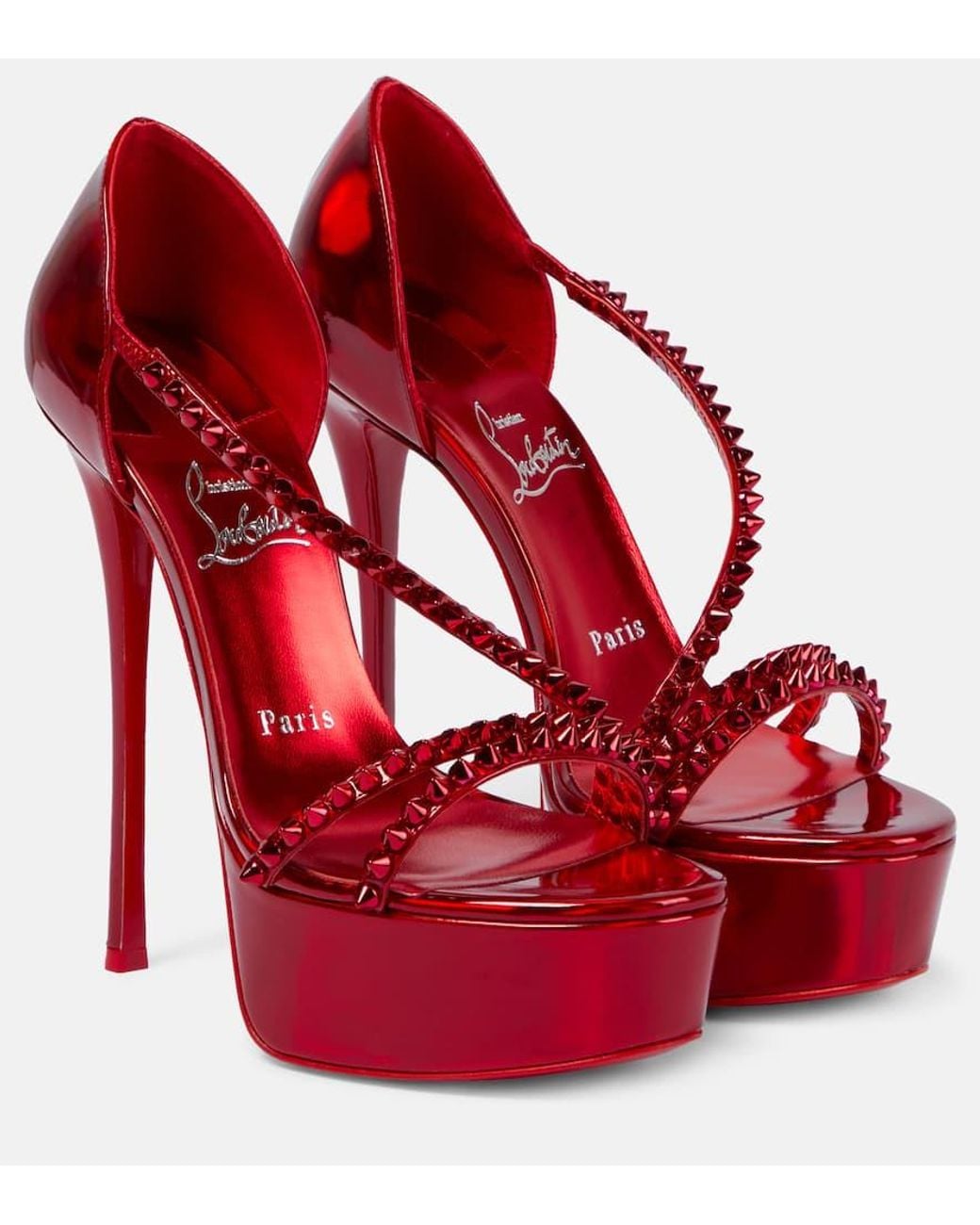Christian Louboutin So Spike Alta 150 Platform Sandals in Red | Lyst