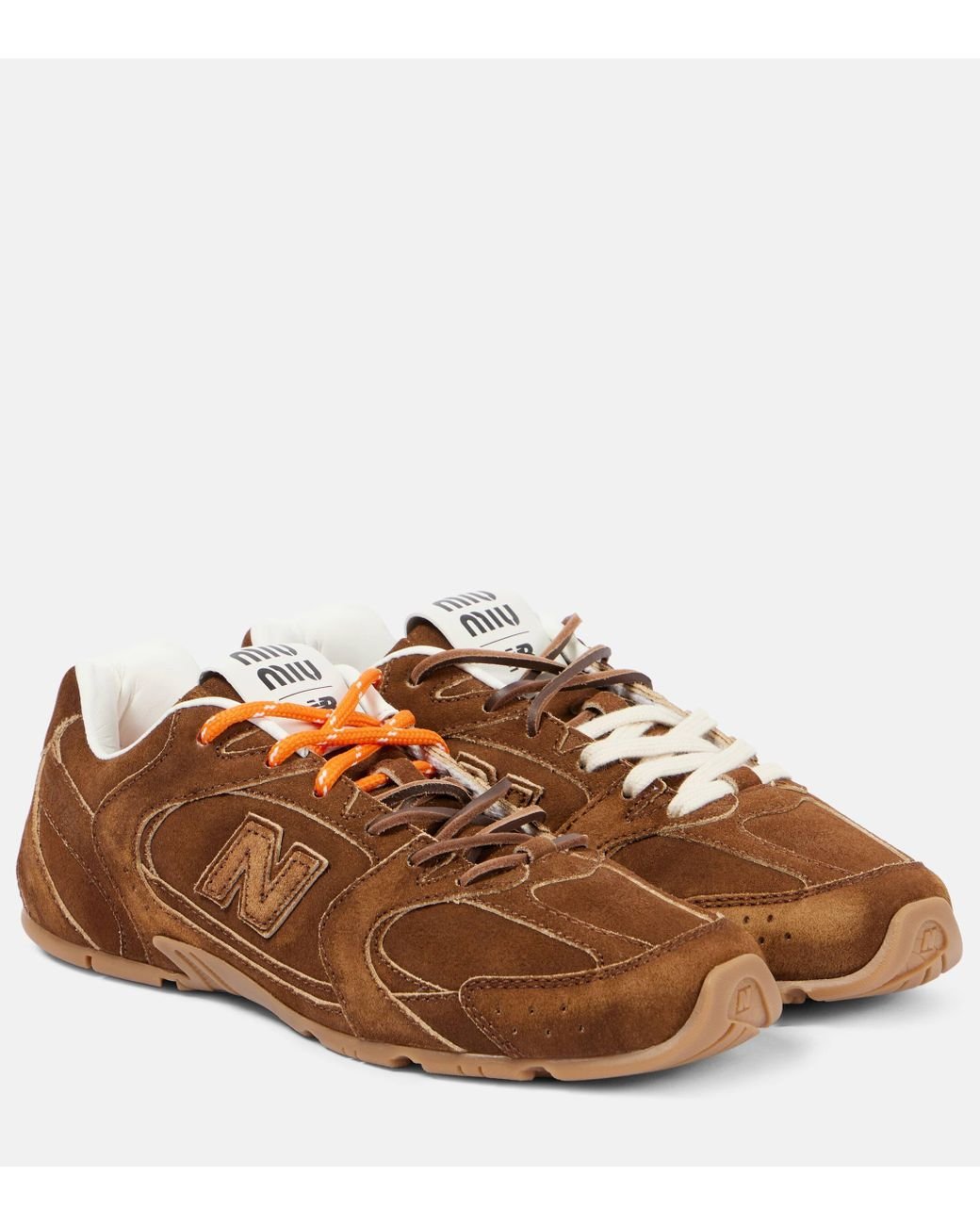 Miu Miu X New Balance 530 Sl Suede Sneakers in Brown | Lyst UK