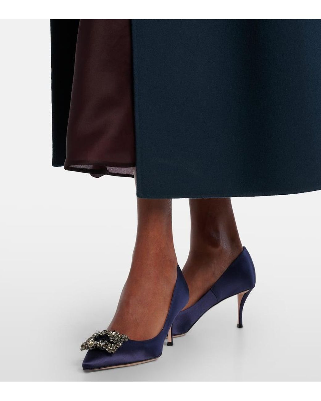 Roger Vivier Efflorescence 65 Embellished Satin Pumps in Blue | Lyst UK