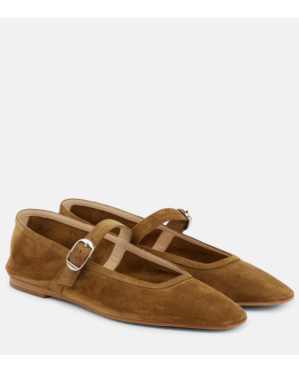 Le Monde Beryl Suede Mary Jane Flats in Brown | Lyst
