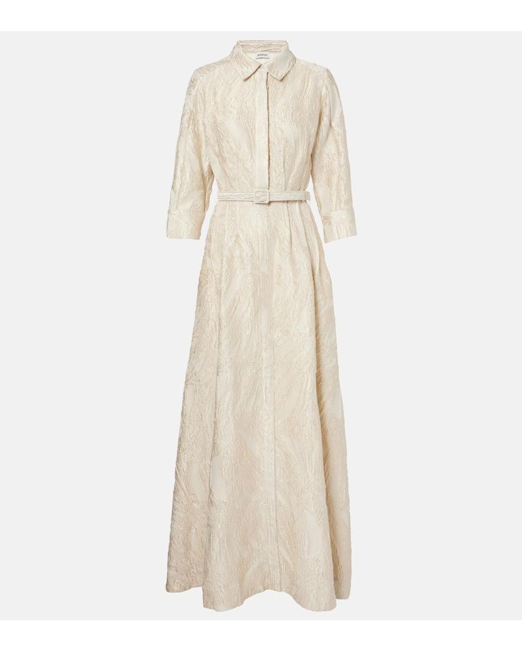 Jonathan Simkhai Courtney Embellished Jacquard Gown in Natural | Lyst