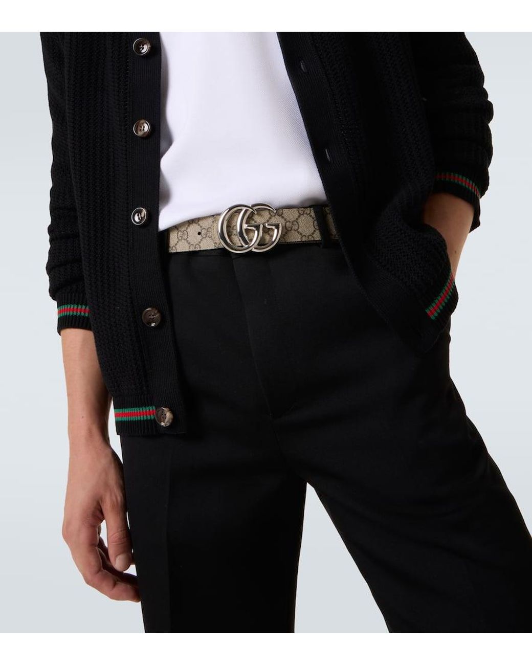 Gucci Gg Belt in Metallic for Men | Lyst