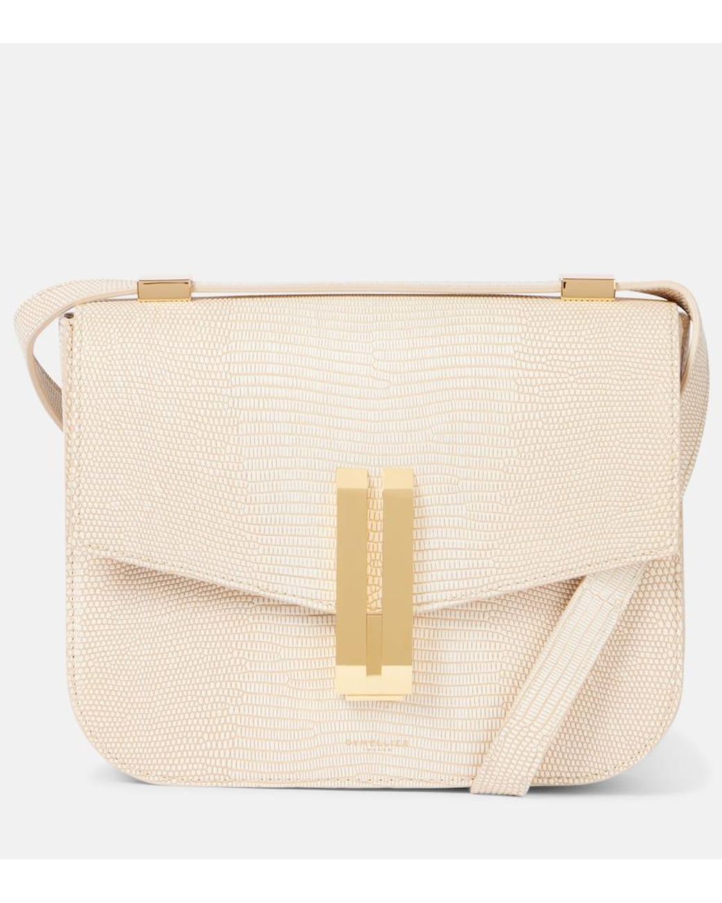 DeMellier Vancouver Croc-Effect Leather Crossbody Bag in Natural | Lyst