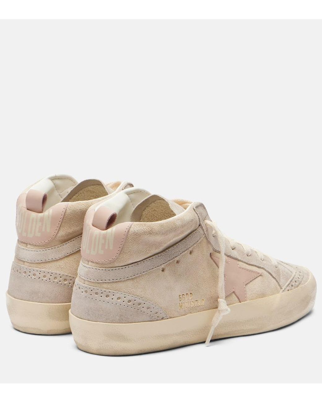 Golden Goose Mid Star Suede High-Top Sneakers in Natural | Lyst