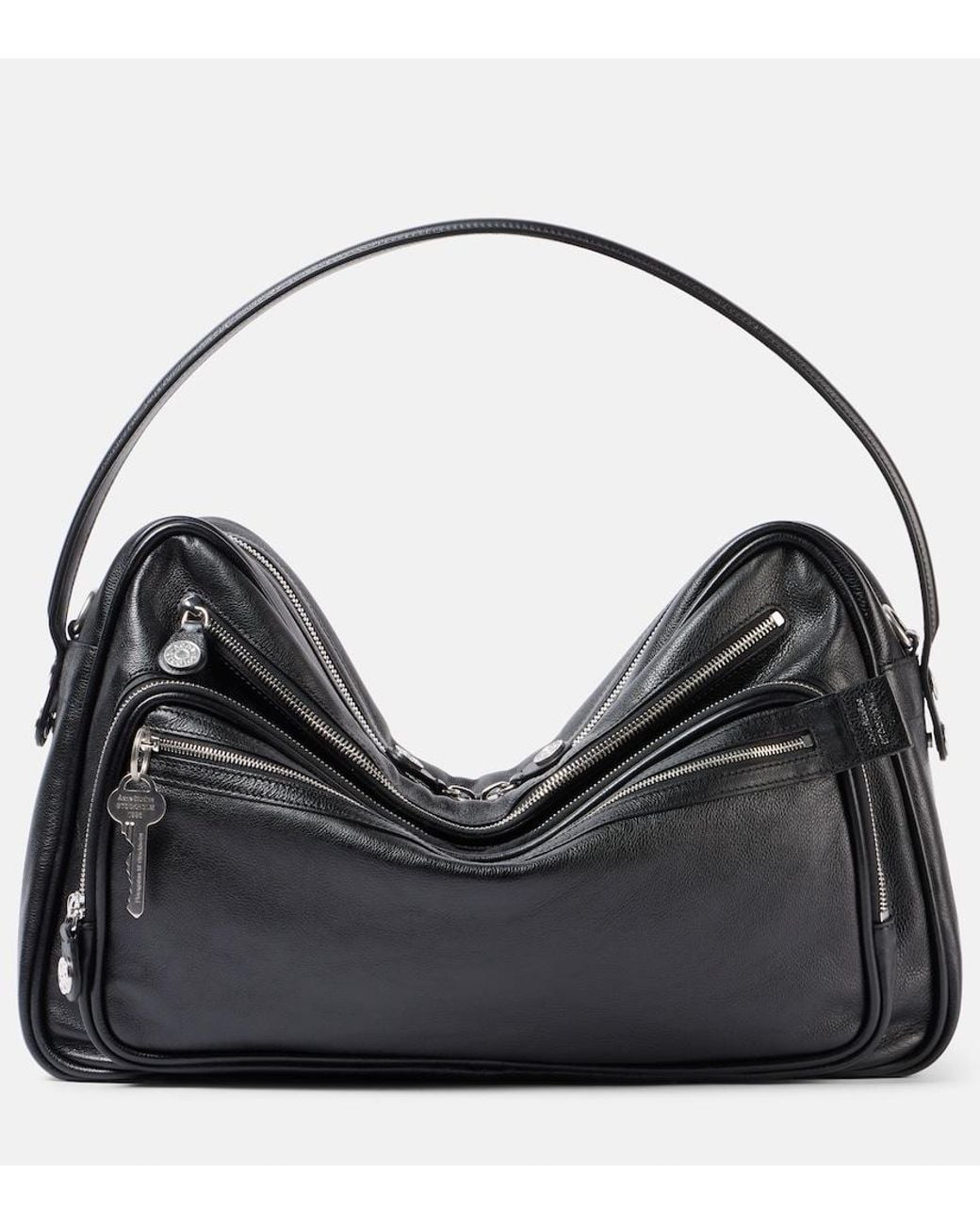 Acne Studios Camero Large Leather Shoulder Bag in Black | Lyst