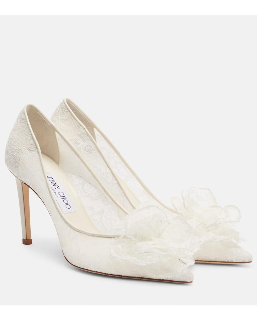 Jimmy Choo Mimmi Lace Pumps in White | Lyst UK